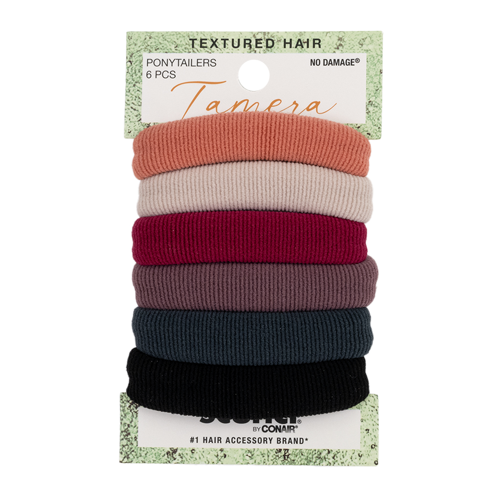 Tamera Ribbed Hosiery Hair Ties 6pk